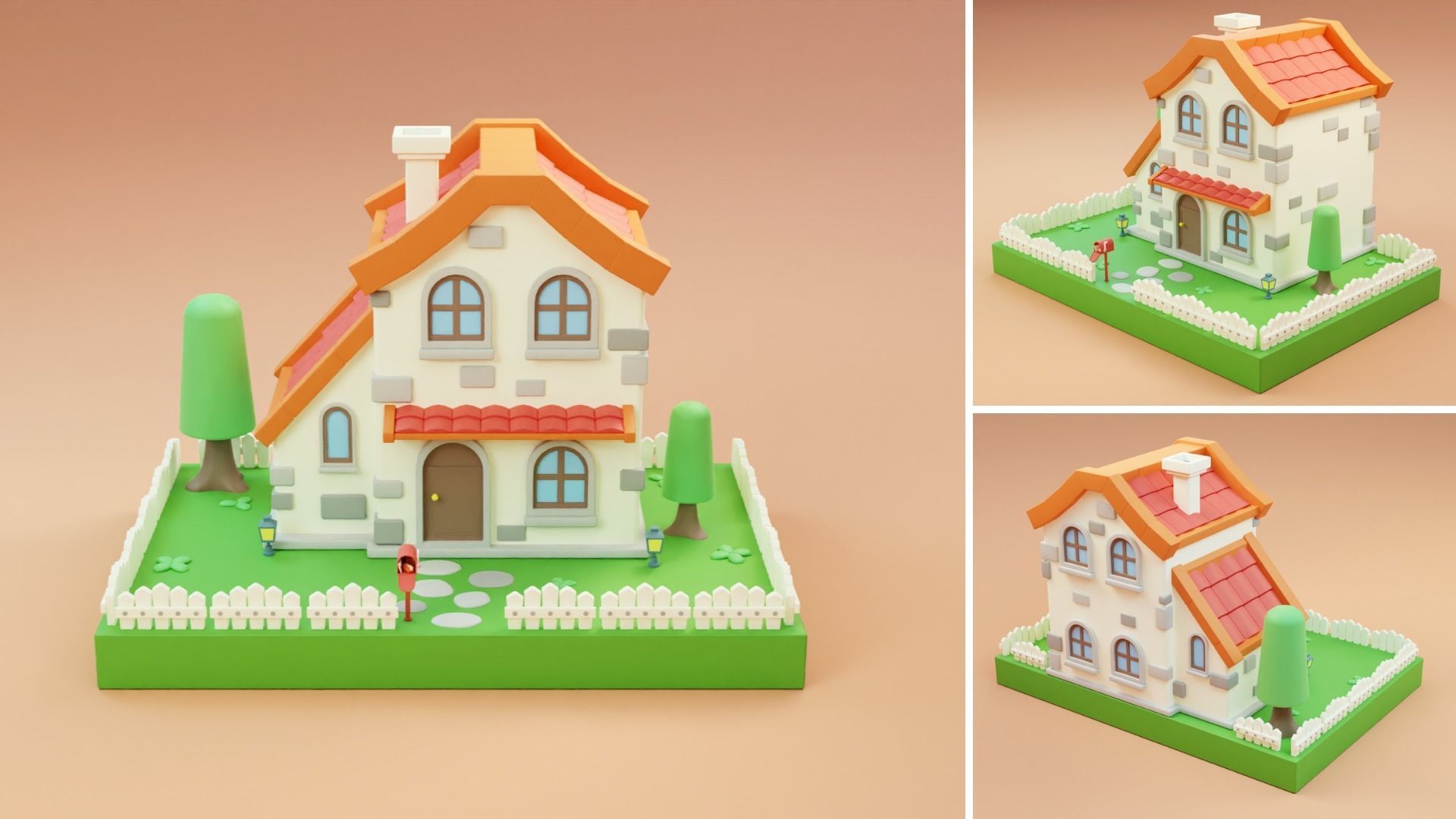 3D model Cartoon Town Islands Exteriors VR / AR / low-poly | CGTrader