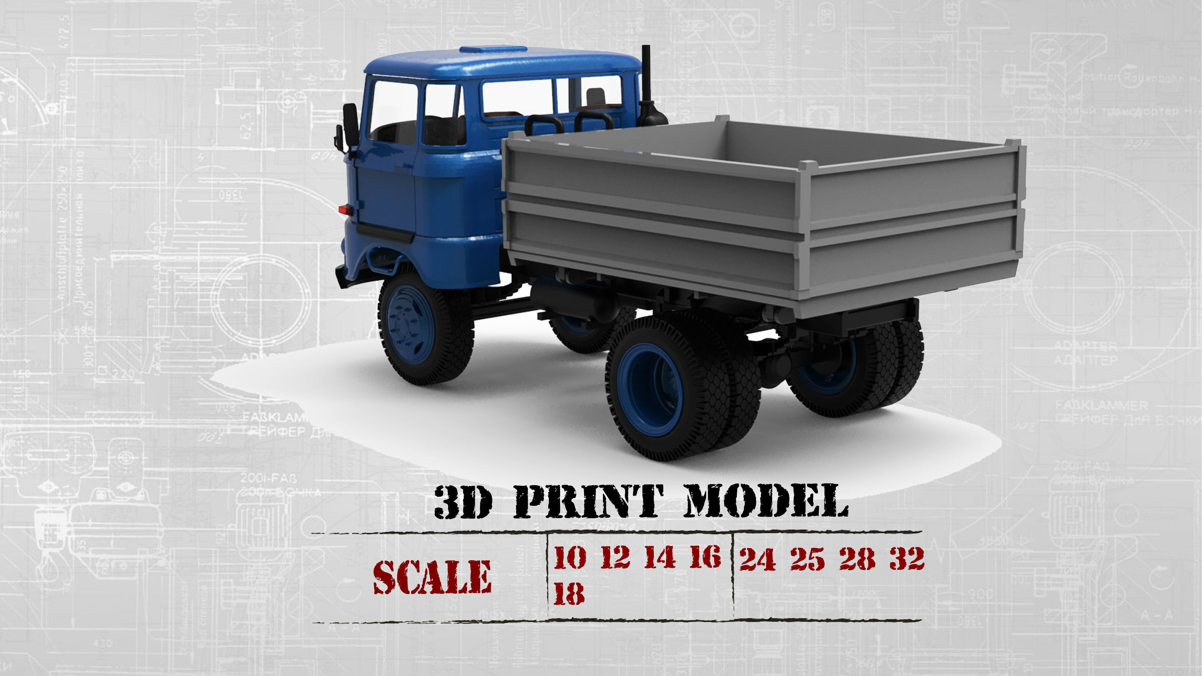 STL Files for 3D Printing IFA w50 short Cab 3D model 3D printable ...