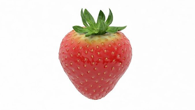 3D model Strawberry Low Poly PBR Texure VR / AR / low-poly | CGTrader