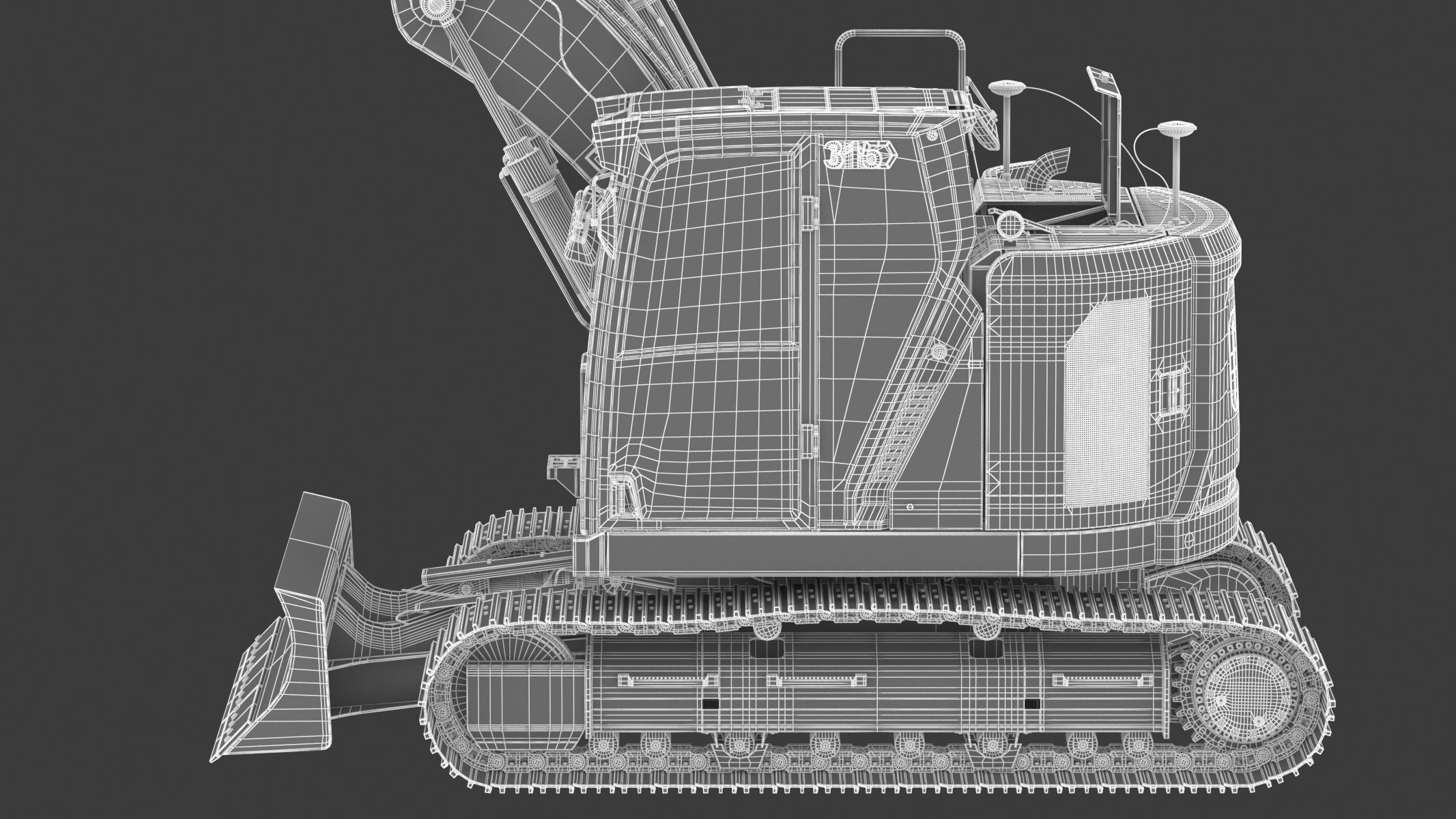 CAT 315 Triple Arm 3D model | CGTrader