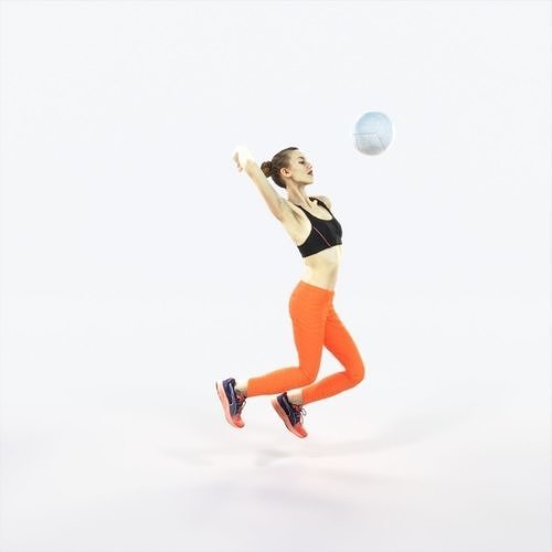 3D model Beauty 17F Jumping Smashing Jumping Sports Woman VR / AR / low ...