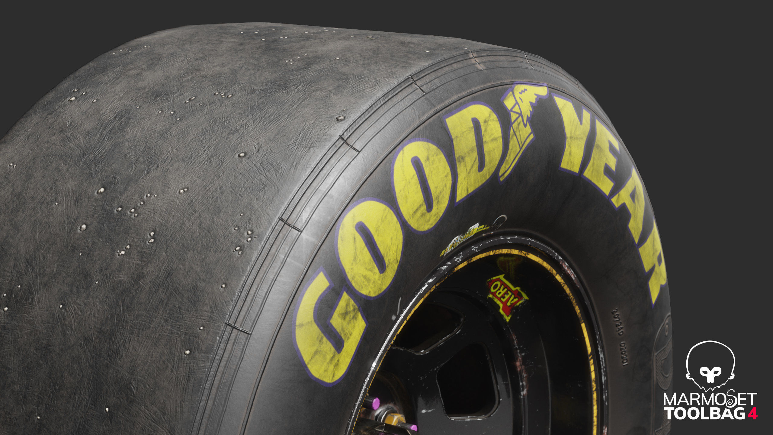 3D model NASCAR Wheel Worn Low Poly VR / AR / low-poly | CGTrader