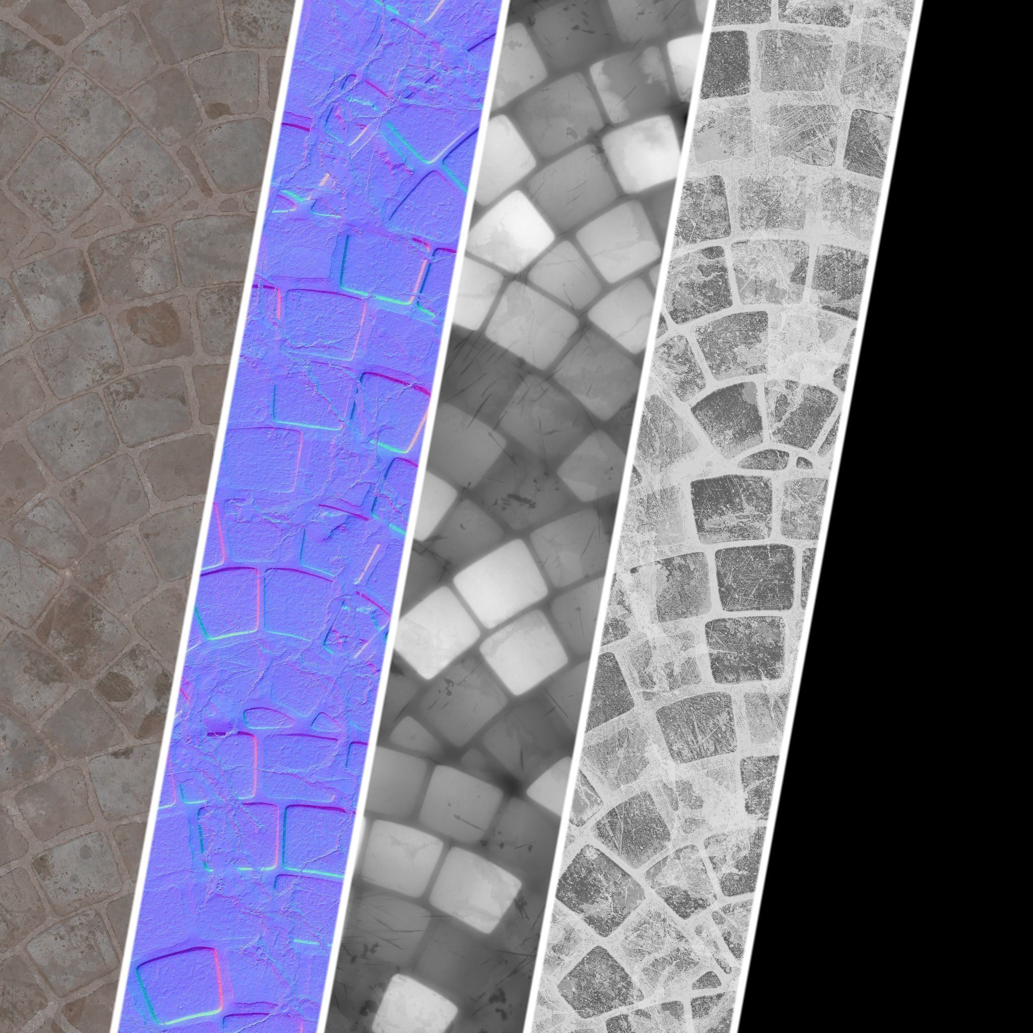 Texture Pavement Materials 44- Eurofan Stone Paving Sbsar Pbr Seamless ...