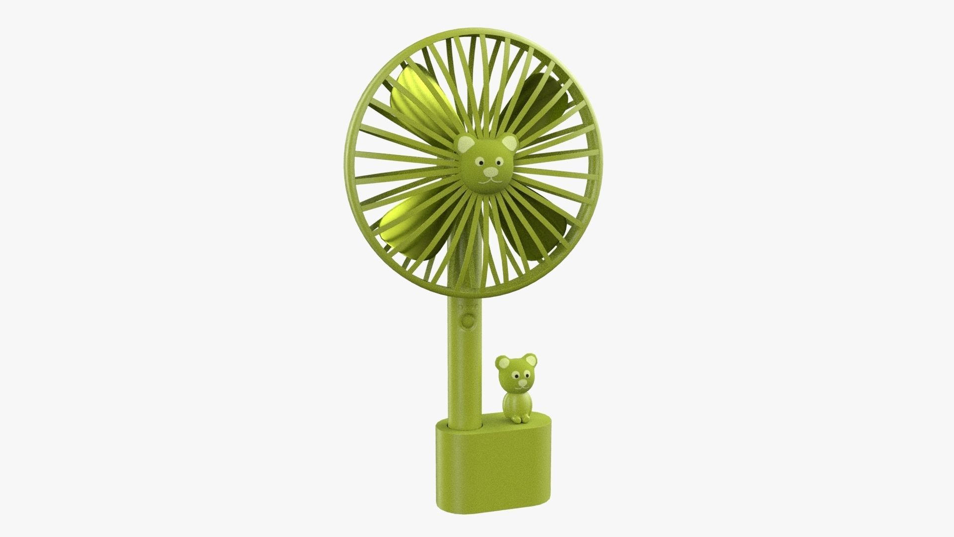 Electric Fan Child Toy Fan Bear Fan Green 3D model | CGTrader