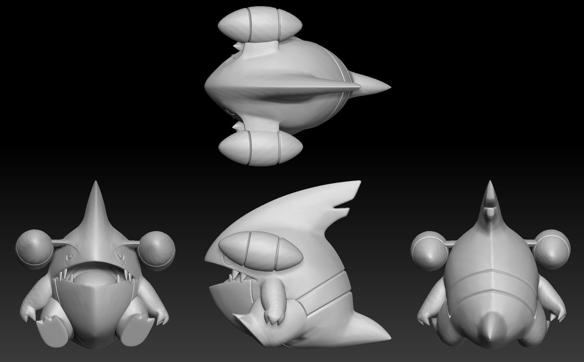 Pokemon Gible Gabite Garchomp 3D model 3D printable | CGTrader