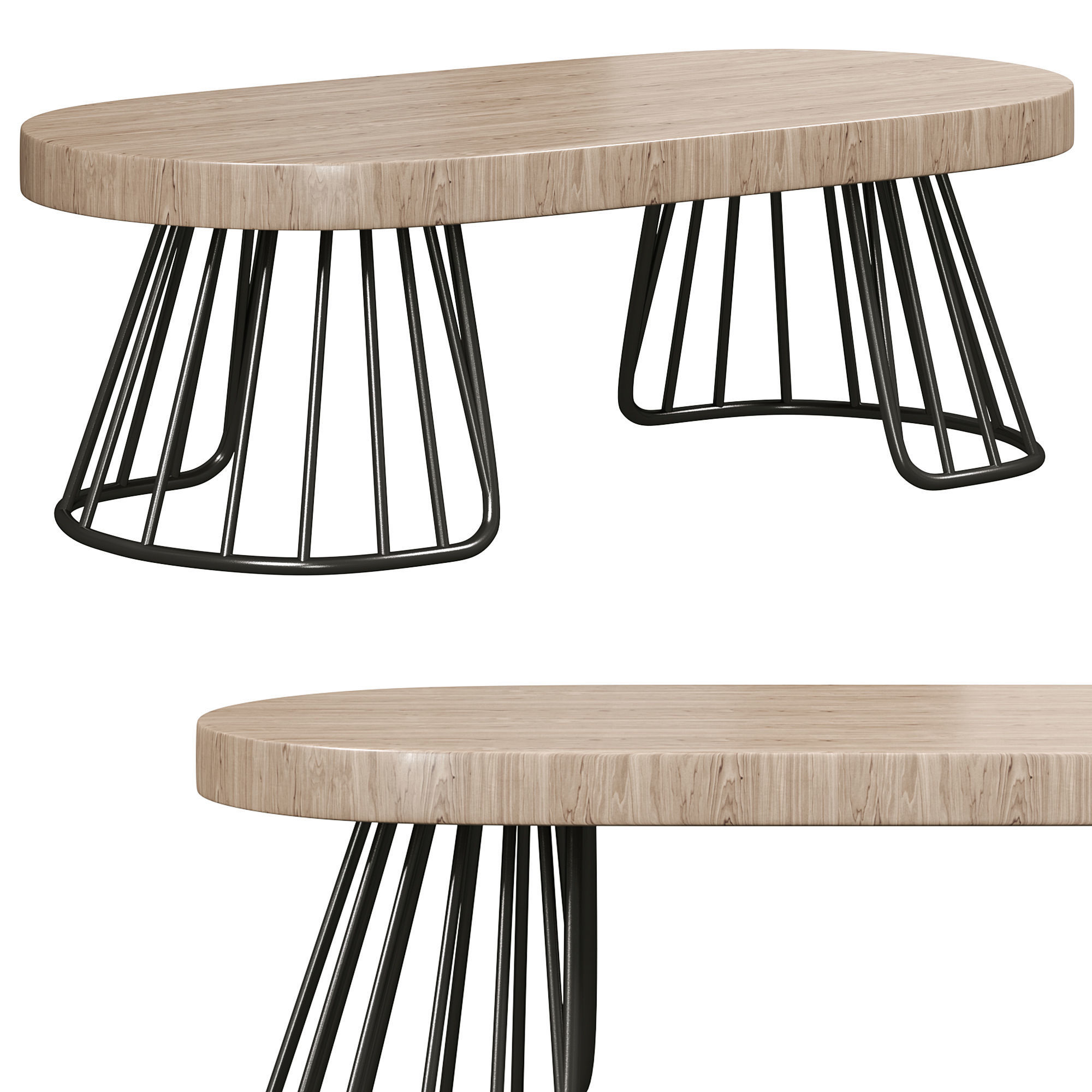 472 vintage oval coffee table 3D model | CGTrader