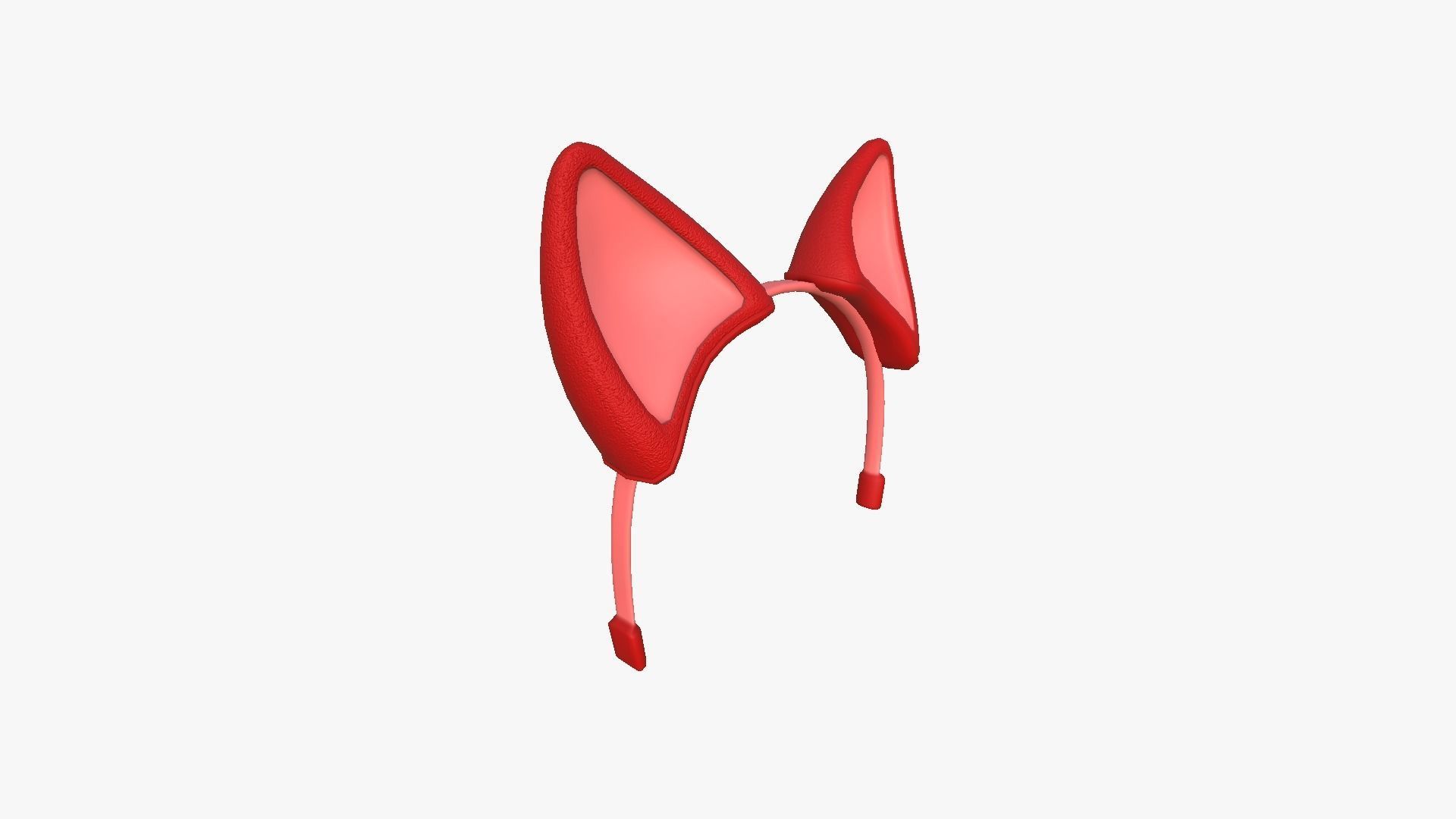3D model Furry Ears Tiara B10 Red - Headband Character Design VR / AR ...