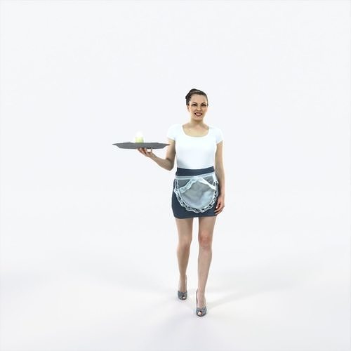 3D model Dream 14C Walking Working Woman Waitress VR / AR / low-poly ...