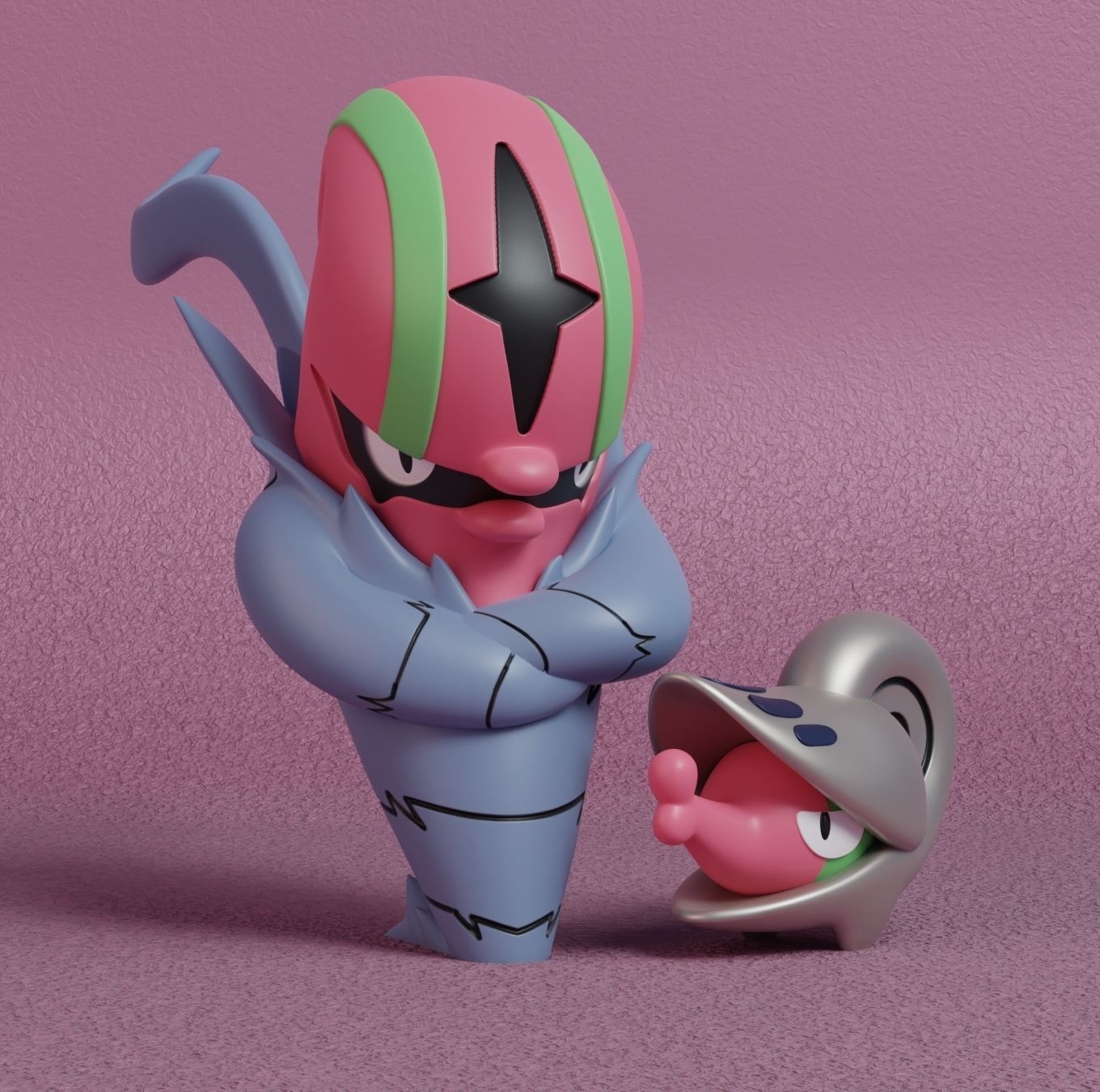 Pokemon - Shelmet and Accelgor with 2 poses 3D model 3D printable ...
