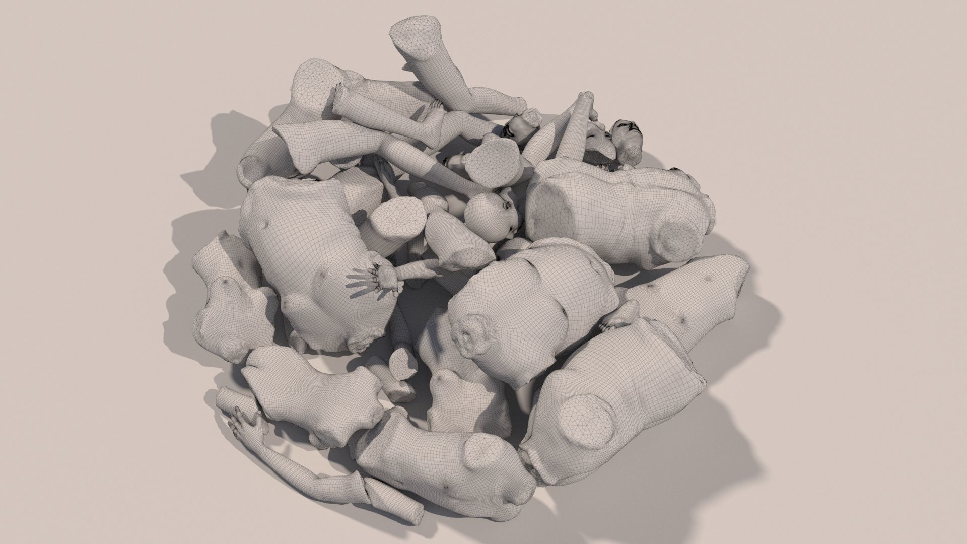 Big Corpse Body Parts pile 3D model | CGTrader