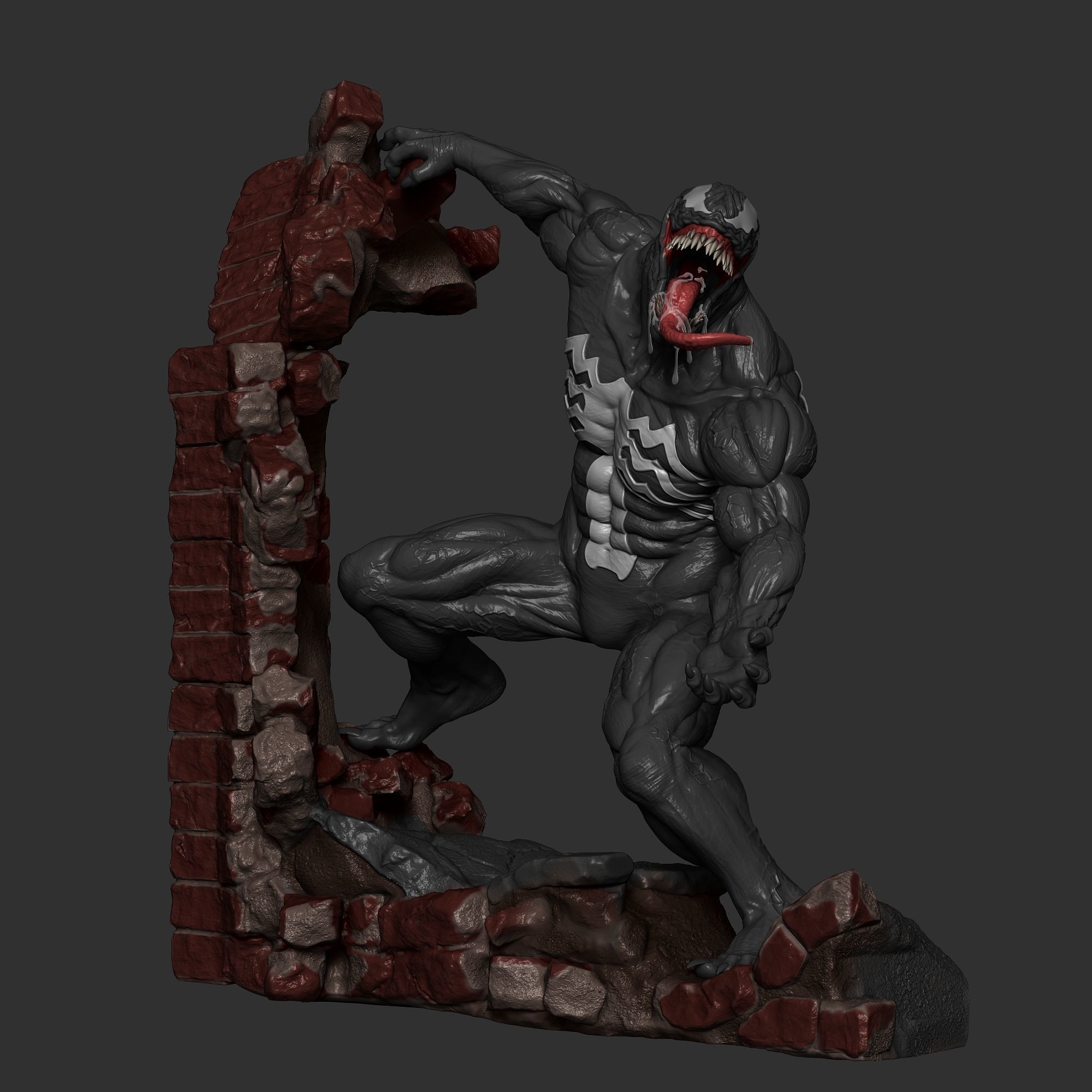Venom the symbiote STL 3D model 3D printable | CGTrader