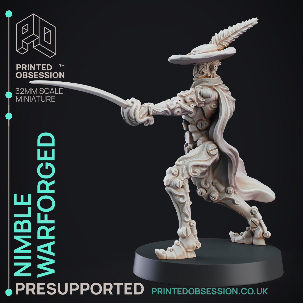 Nimble Warforged - 3D Printable TTRPG - PRESUPPORTED - 32mm 3D model 3D ...