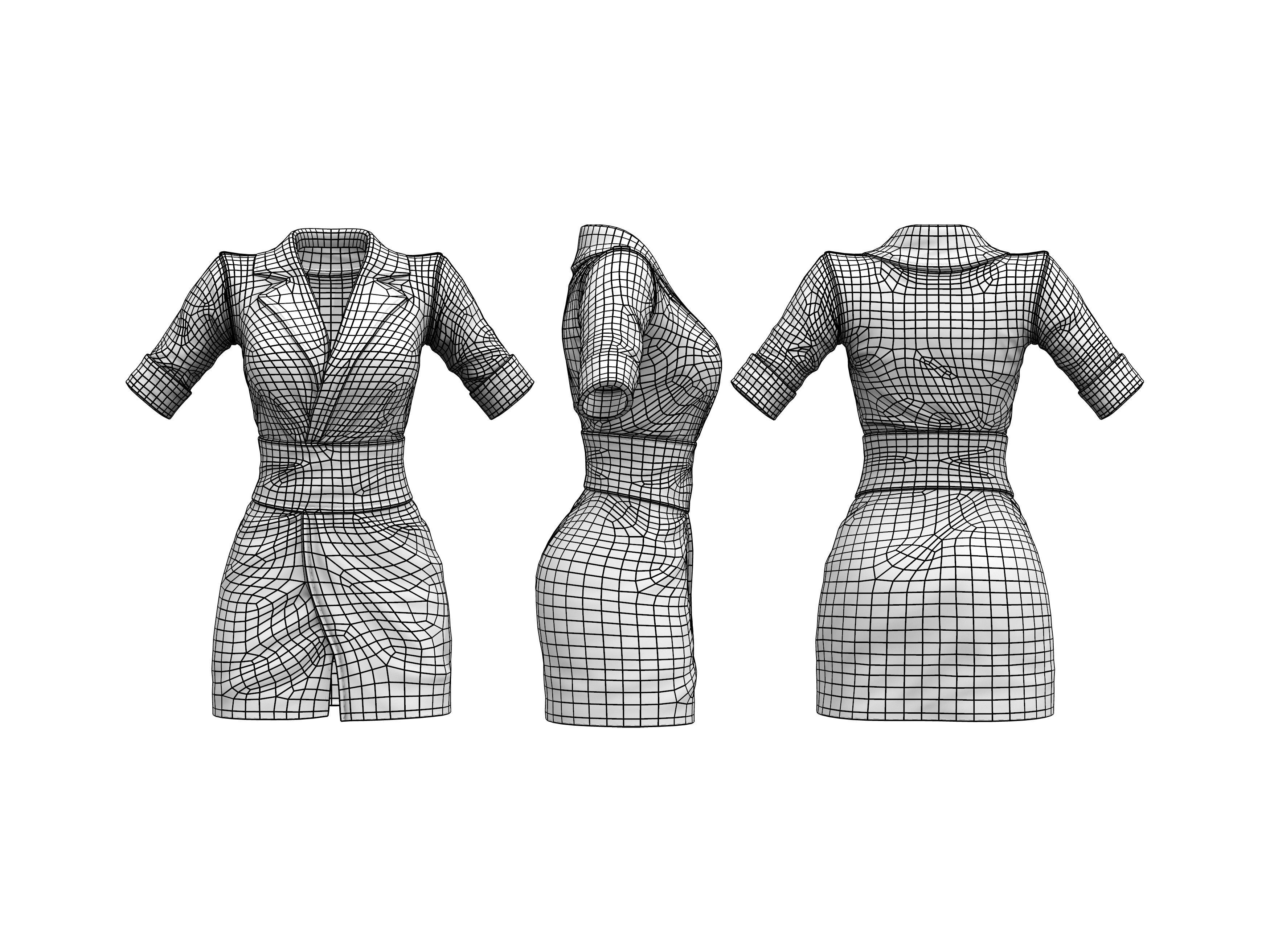 3D model Giada Dress VR / AR / low-poly | CGTrader