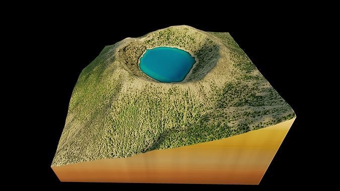 3D model Onami-ike Crater Lake 3d model terrain VR / AR / low-poly ...
