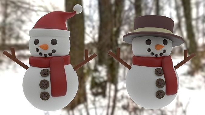 3D model Snowman pack VR / AR / low-poly | CGTrader