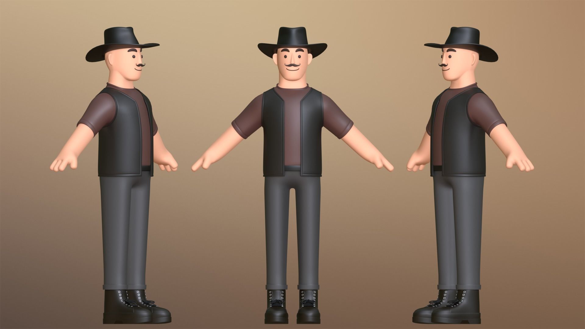 Minimal People Man Character 1001 3D model rigged | CGTrader
