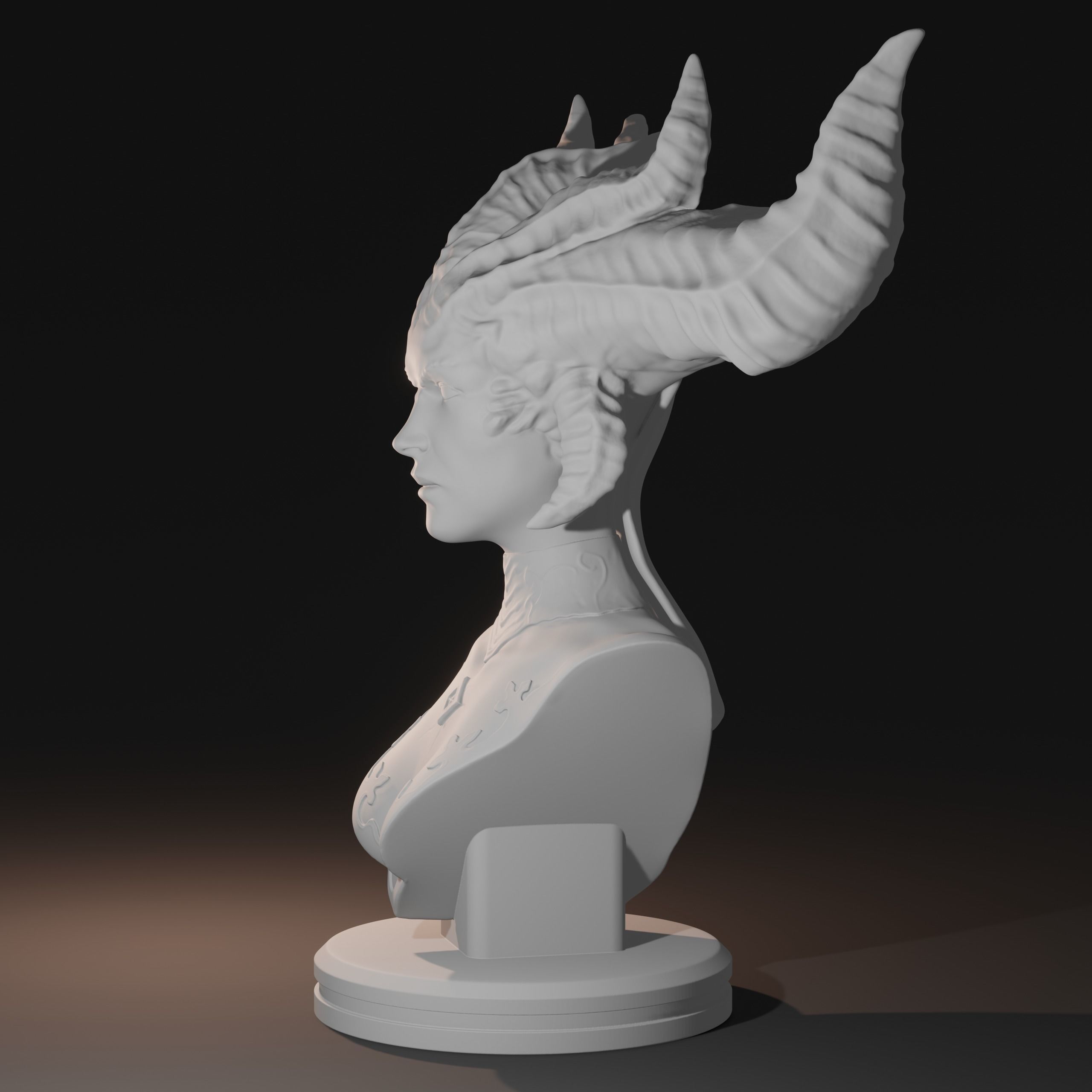 Diablo 4 Lilith 3D Print Ready Bust 3D model 3D printable | CGTrader