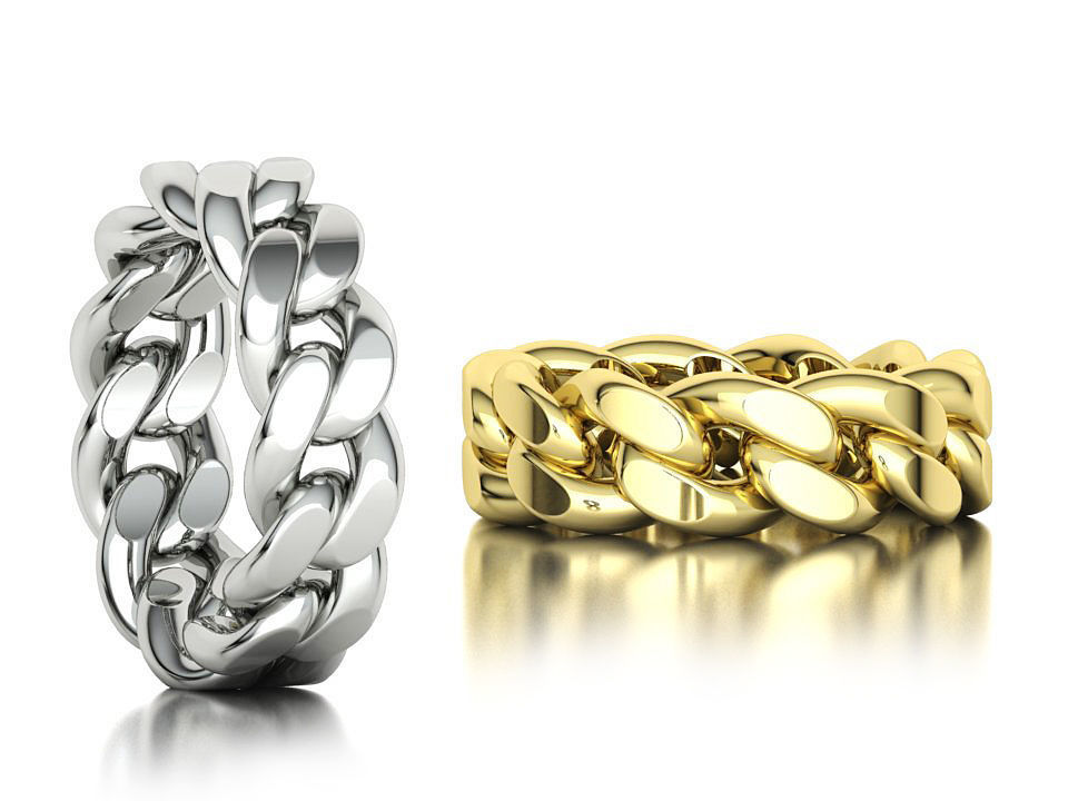 Heavy Cuban Chain Rings 3mm thick 5us 6us 7us 8us sizes 3D model 3D ...