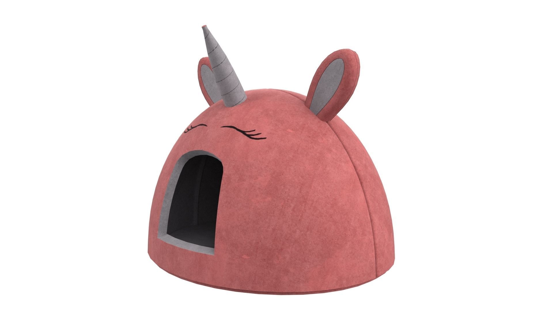 Unicorn Meow Hut Cat Hut Cat Tent Cozy Red 3D model | CGTrader