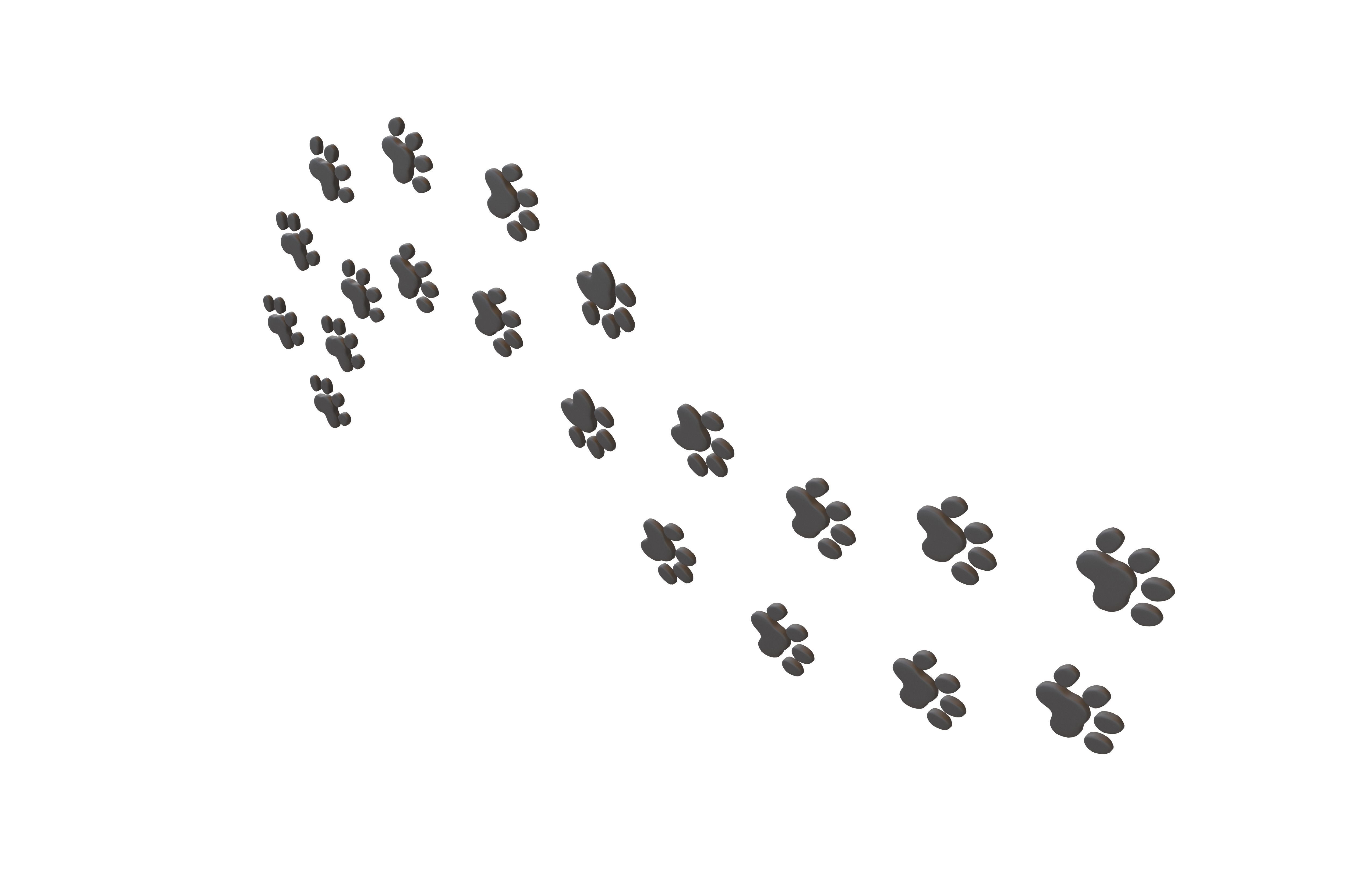 3D model Dog Paw Print Path v1 001 VR / AR / low-poly | CGTrader