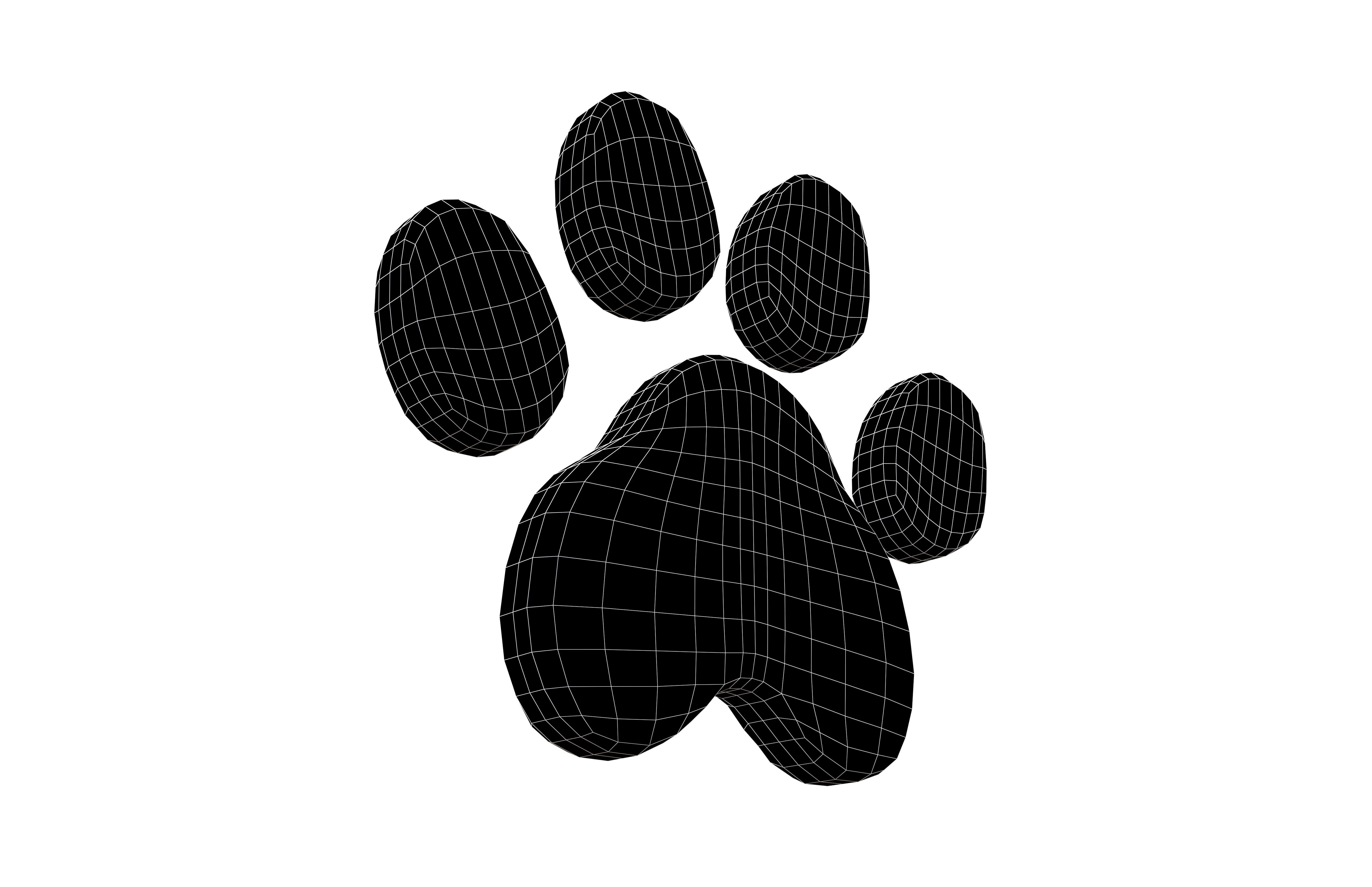 3D model Dog Paw Print v1 001 VR / AR / low-poly | CGTrader