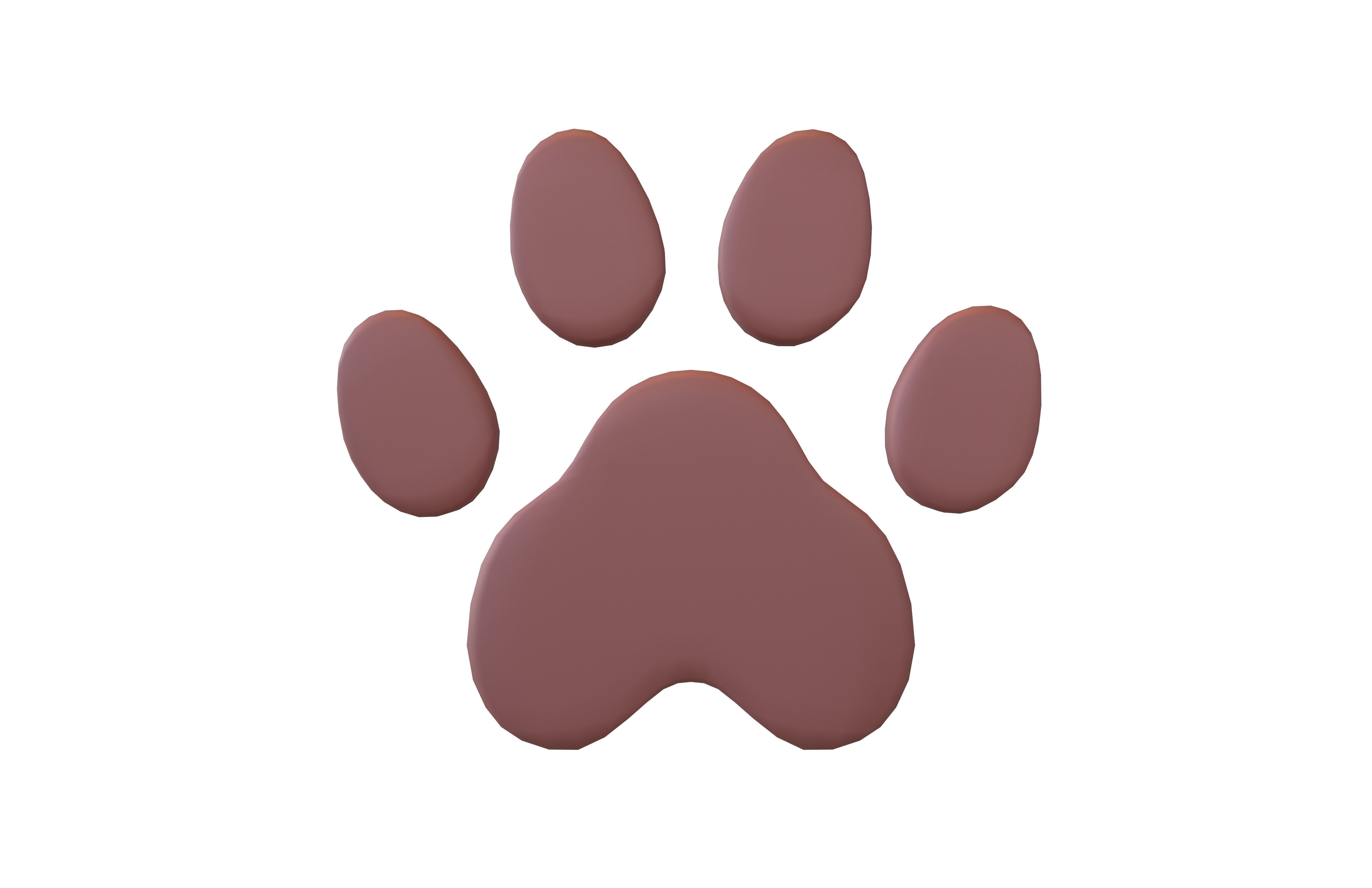 3D model Dog Paw Print v1 002 VR / AR / low-poly | CGTrader