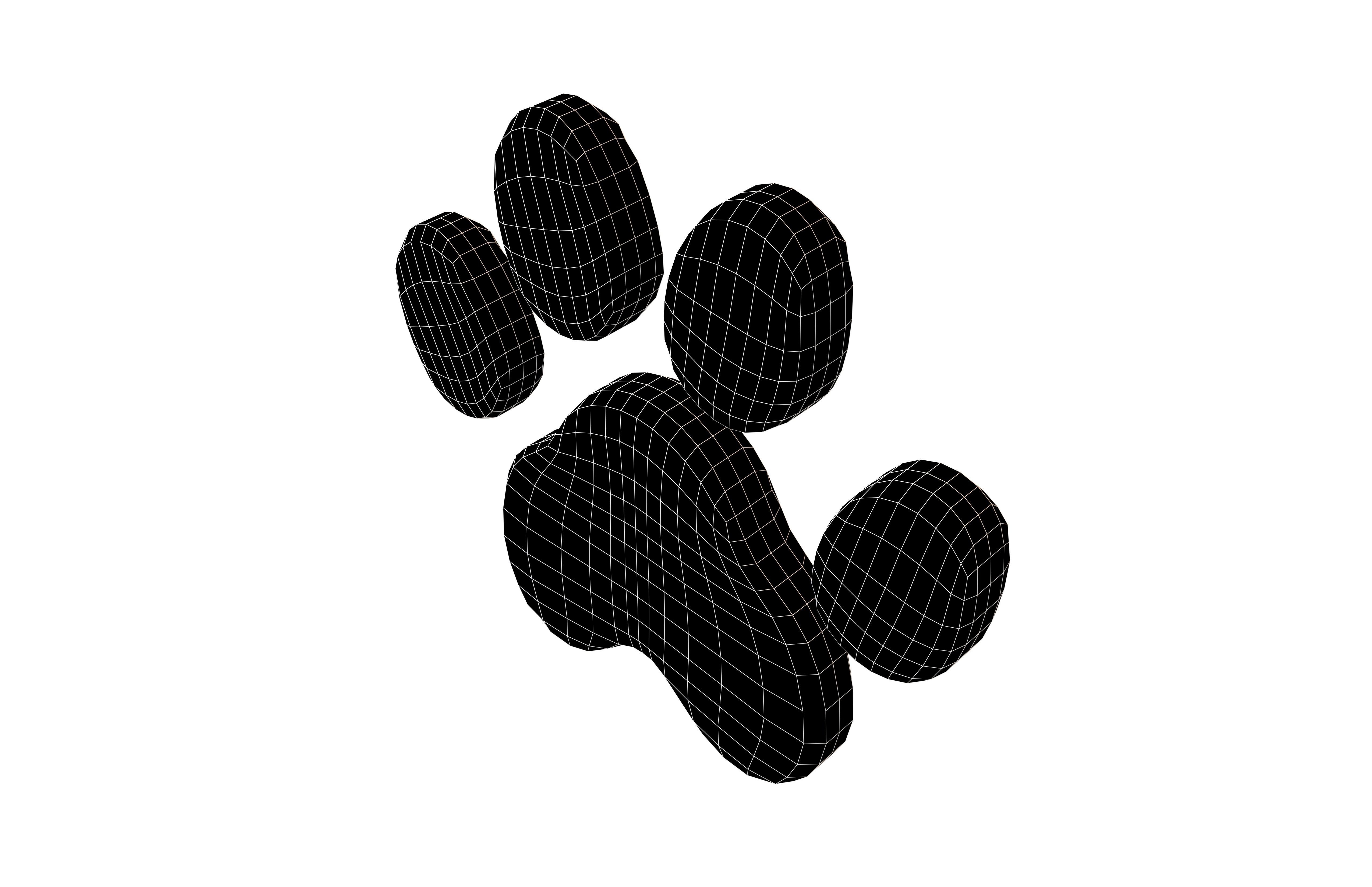 3D model Dog Paw Print v1 002 VR / AR / low-poly | CGTrader