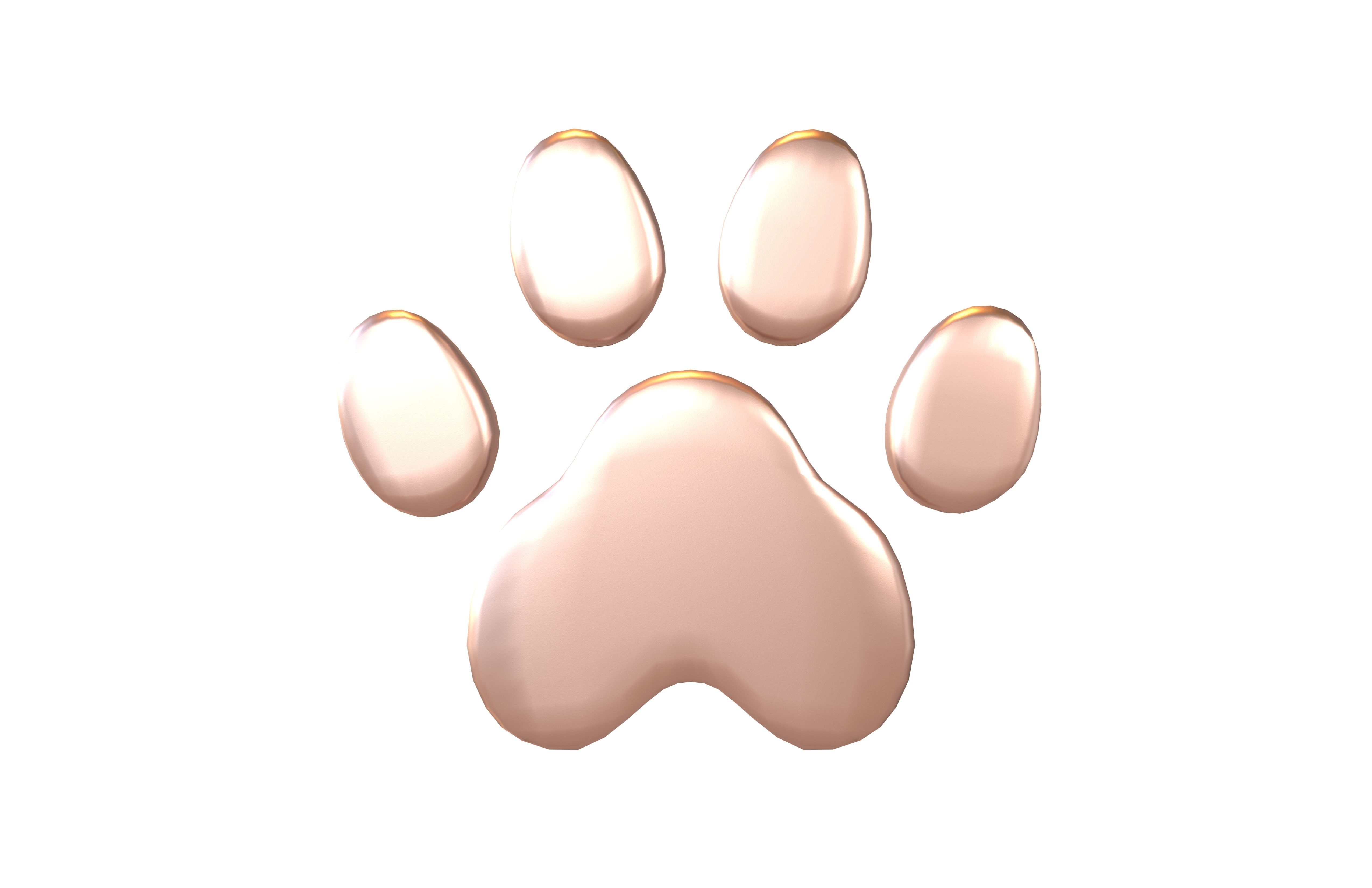 3D model Dog Paw Print v1 005 VR / AR / low-poly | CGTrader