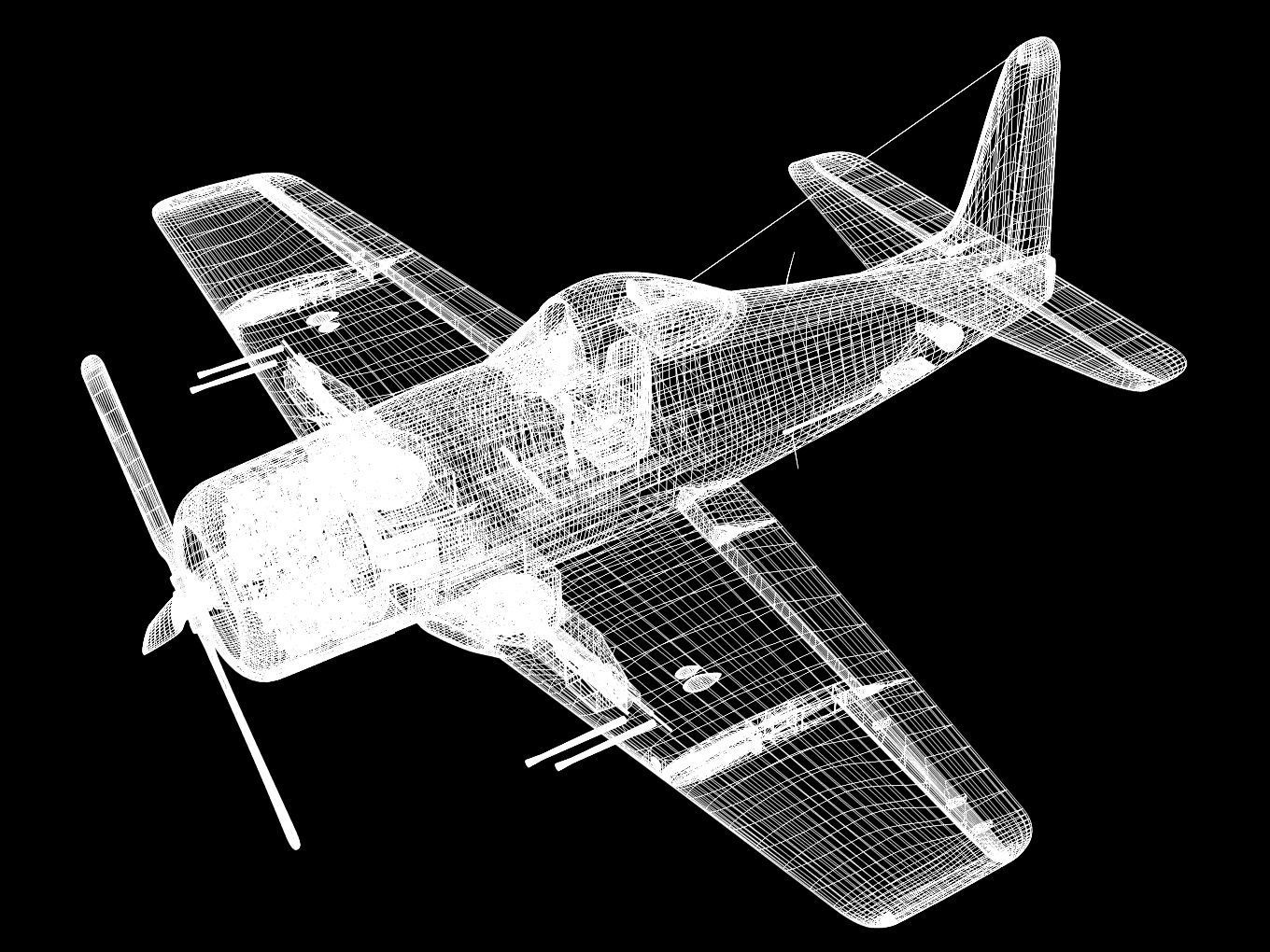 Grumman F8F F-2 Bearcat 3D model | CGTrader