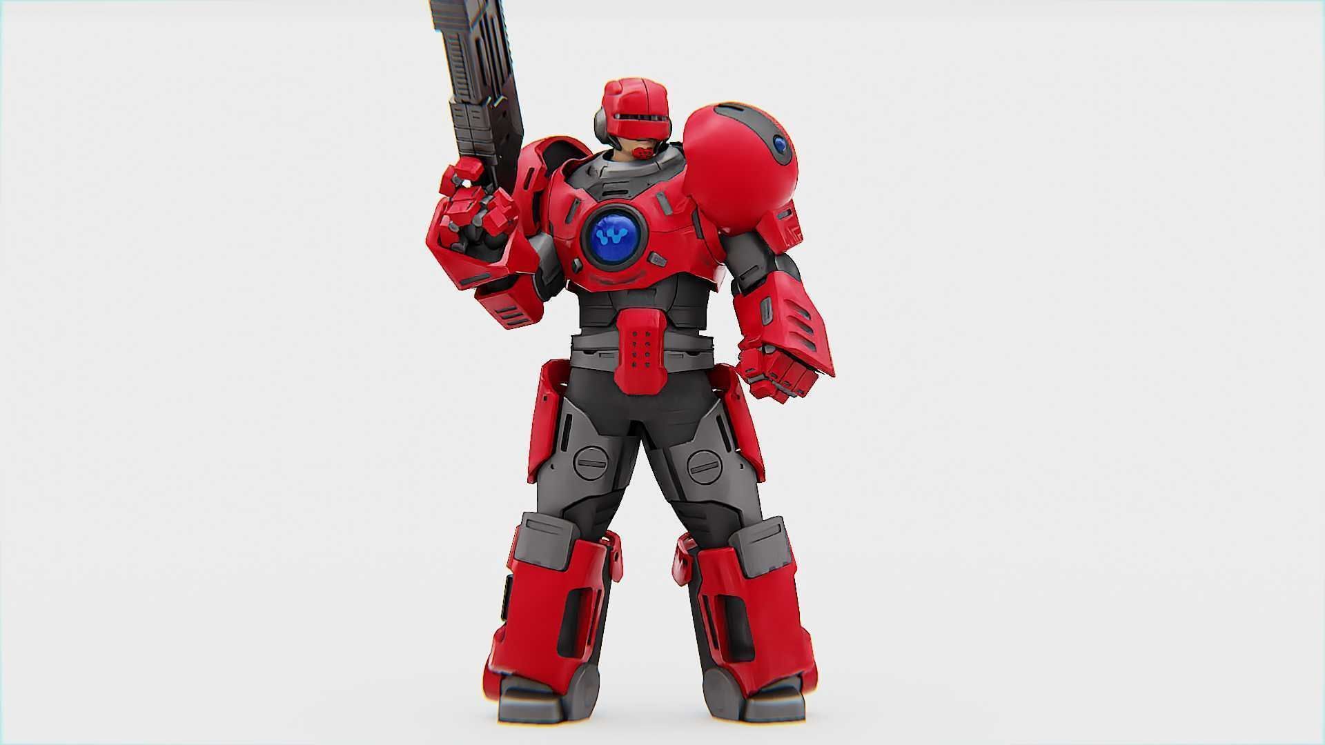 CYBER SOLDIER NEMO RIGGED 3D model rigged | CGTrader
