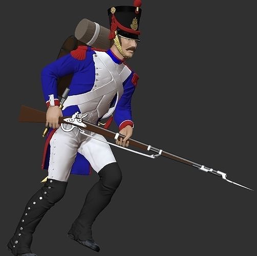 Attacking Napoleonic Infantry soldier 3D model 3D printable | CGTrader