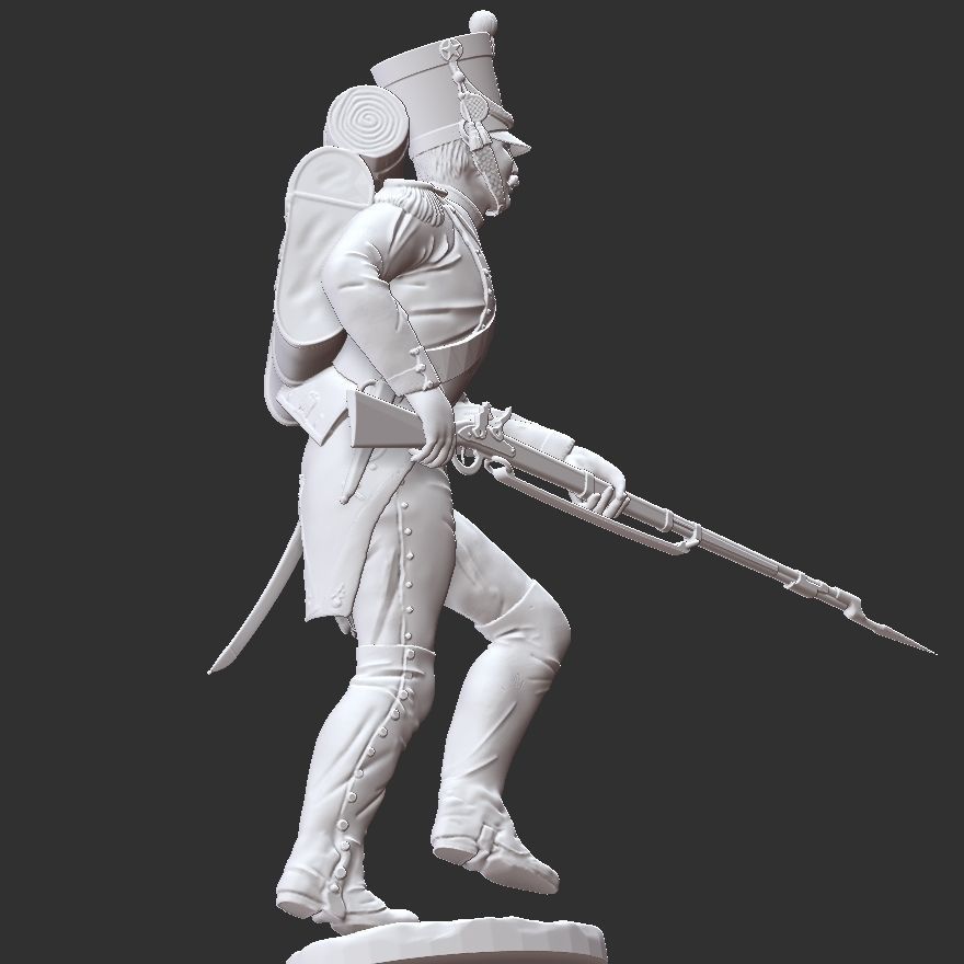 Attacking Napoleonic Infantry soldier 3D model 3D printable | CGTrader