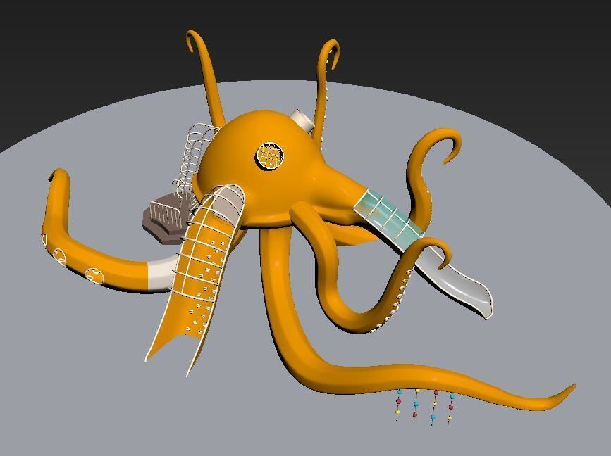 Octopus Amusement Park 3D model | CGTrader