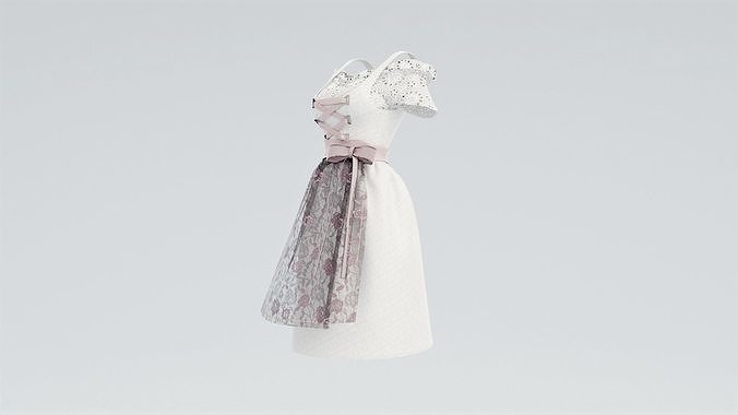 German traditional dress dirndl 3D model | CGTrader