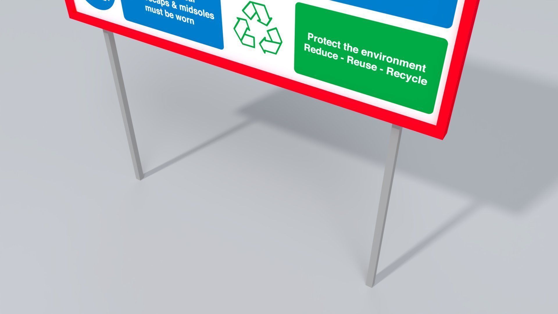 3D model Heath Safety and Environment HSE Sign VR / AR / low-poly ...