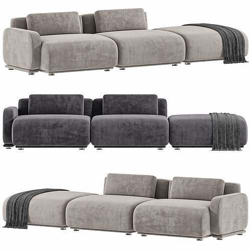 Boden Open End Sofa By Rove Concepts Collection 3D model | CGTrader