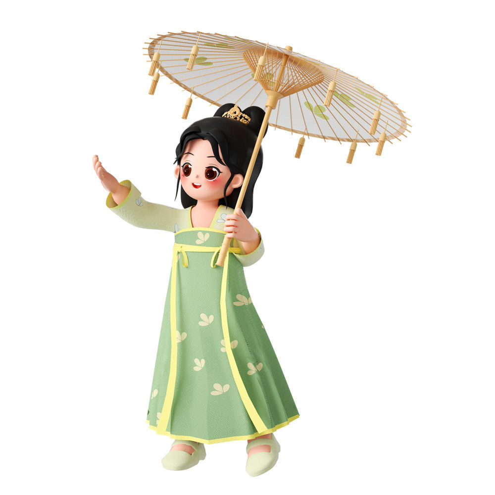 C4D model Chinese ancient style costume characters 3D model | CGTrader