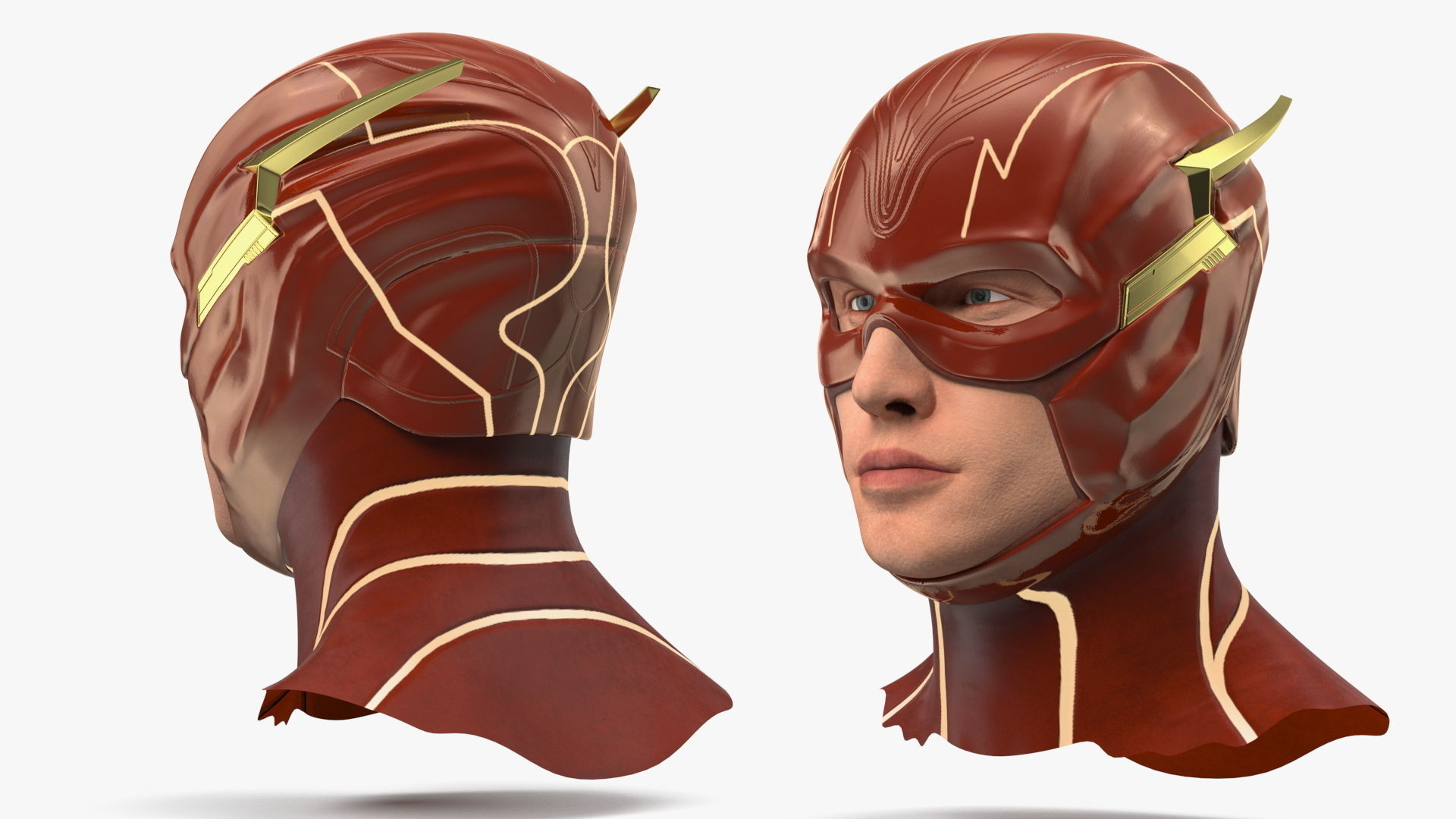 DC Flash Head Rigged 3D model rigged | CGTrader
