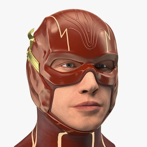 DC Flash Head Rigged 3D model rigged | CGTrader
