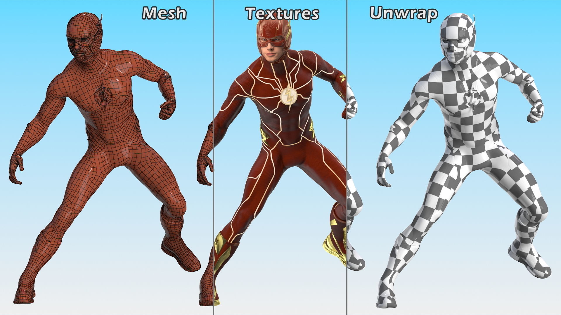 DC Comics Flash Fighting Pose 3D model | CGTrader