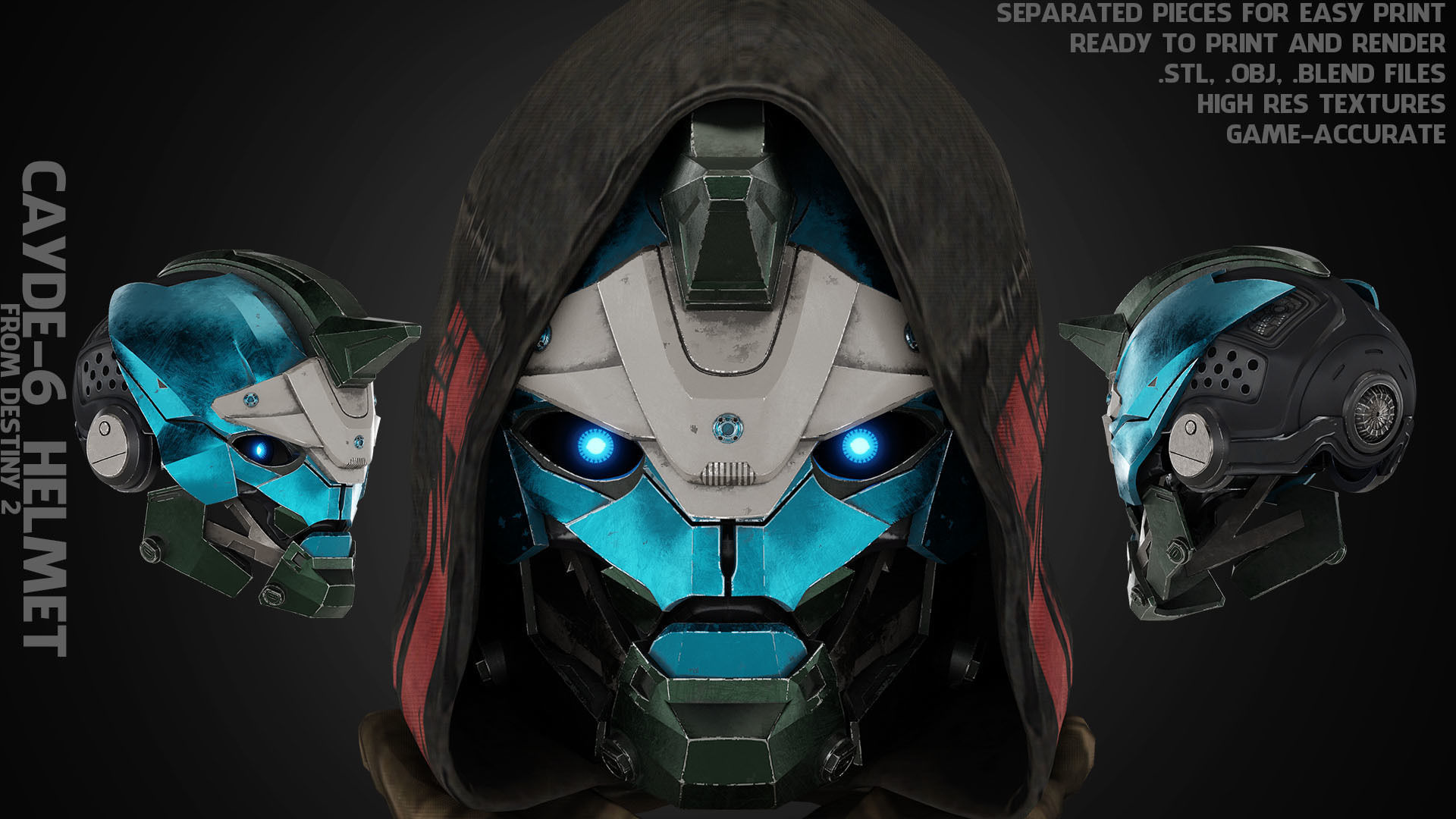 Cayde-6 Helmet for Cosplay 3D model 3D printable | CGTrader