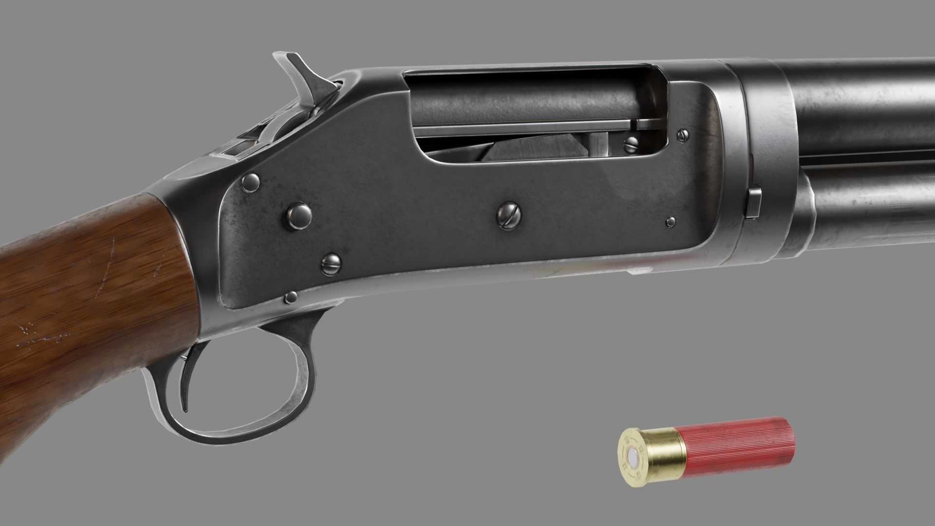 3D model Winchester 1897 riot VR / AR / low-poly | CGTrader