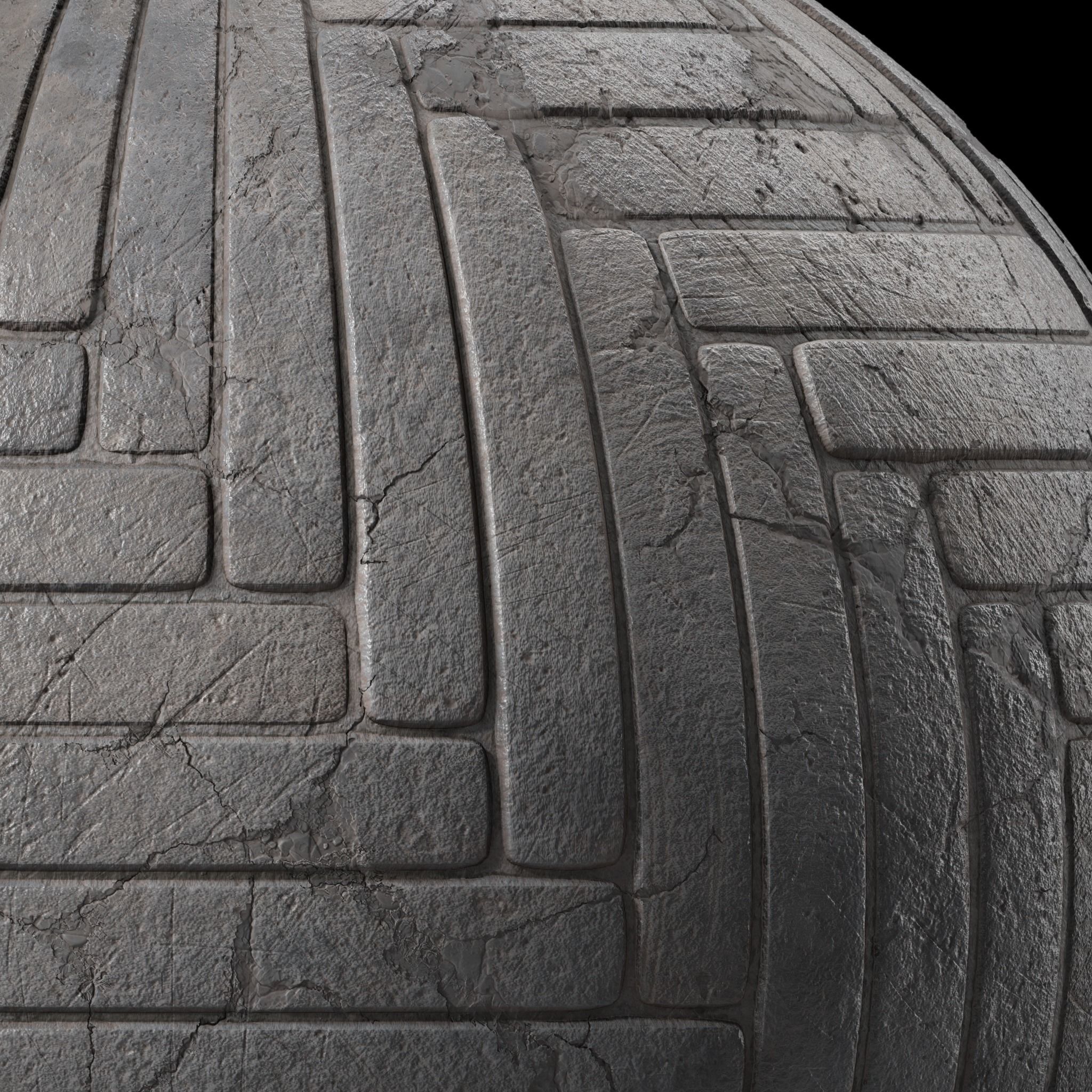 Texture Pavement Materials 45- HerringBone Paving Sbsar Pbr Seamless VR ...