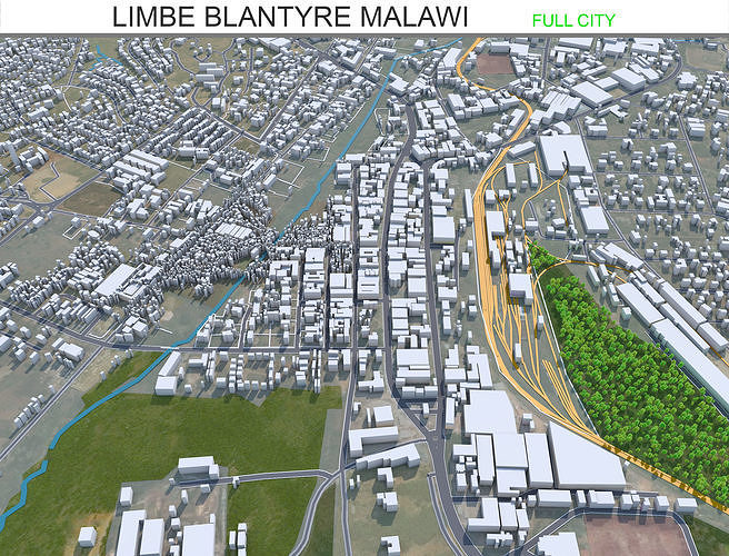3D model Limbe Blantyre Malawi 25km VR / AR / low-poly | CGTrader