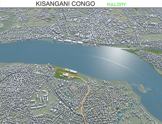 3D model Kisangani Congo 30km VR / AR / low-poly | CGTrader