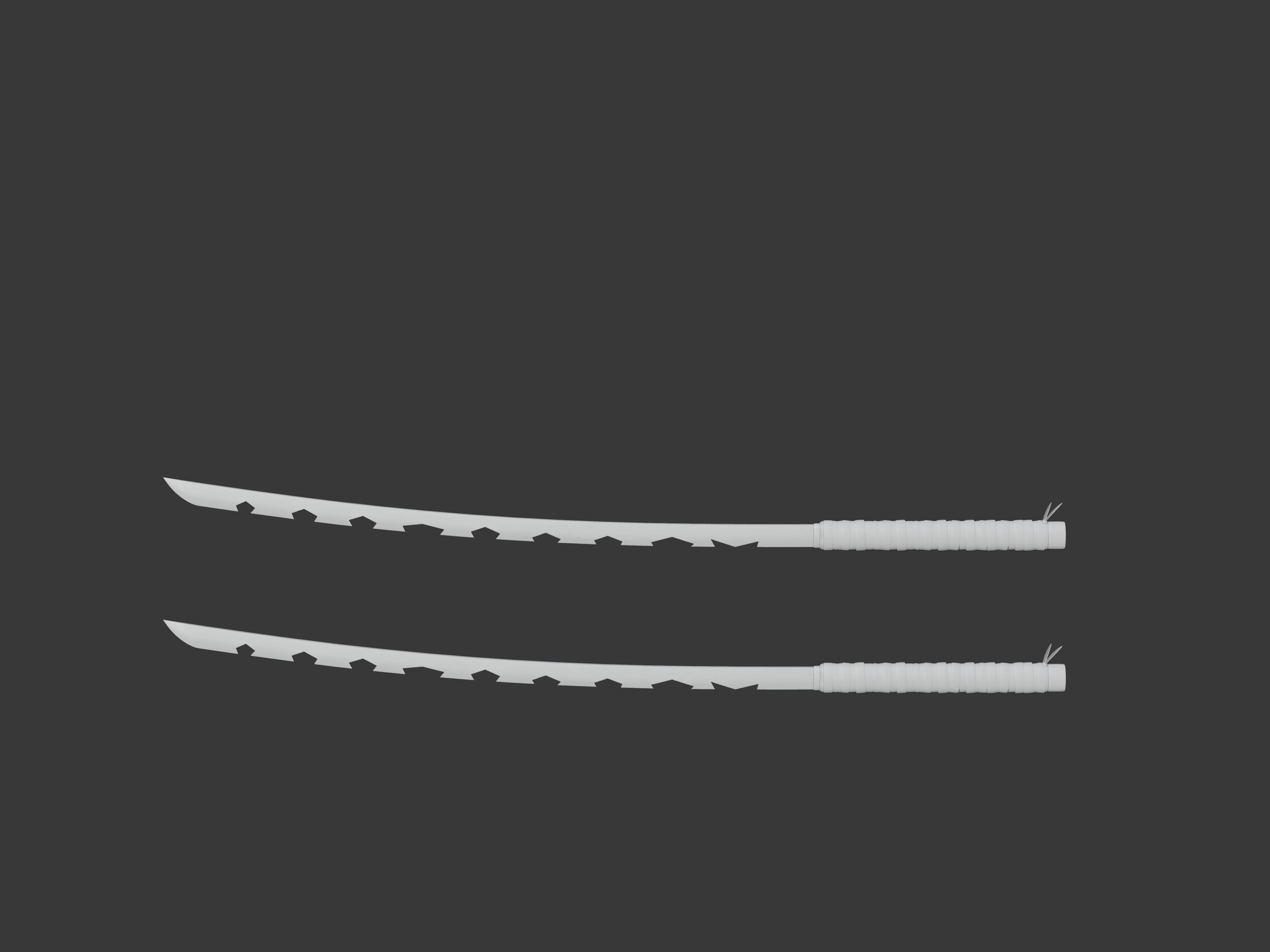 Inosuke Sword - Demon Slayer kimetsu no yaiba Low-poly 3D model 3D ...