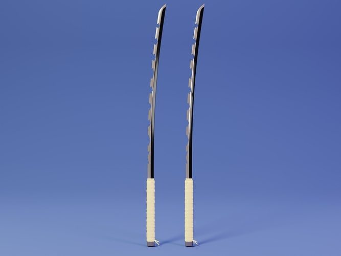 Inosuke Sword - Demon Slayer kimetsu no yaiba Low-poly 3D model 3D ...