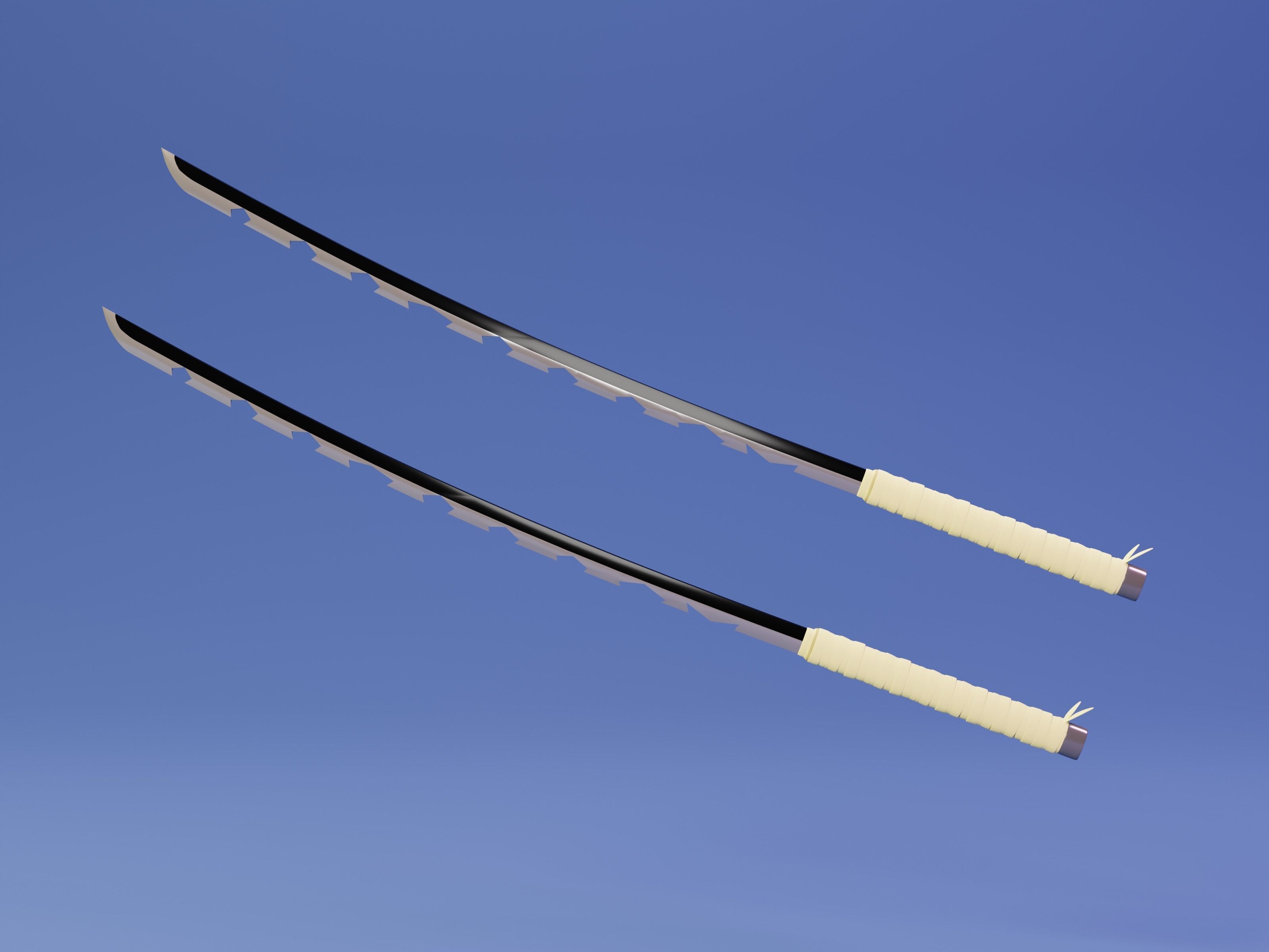 Inosuke Sword - Demon Slayer kimetsu no yaiba Low-poly 3D model 3D ...