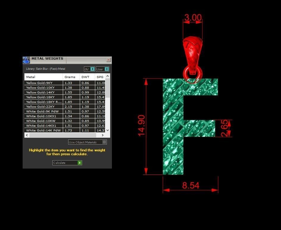 F Letter Alphabet Tiles Texture Pendant 3D Print Model 3D model 3D ...