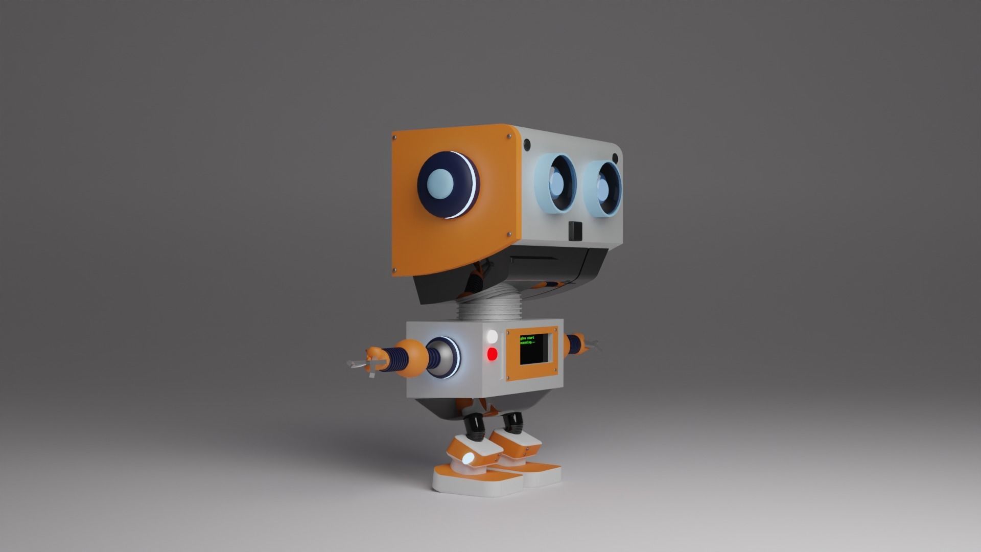 3D model Sci-fi cute 3d robot model rigged and with dance animation VR ...